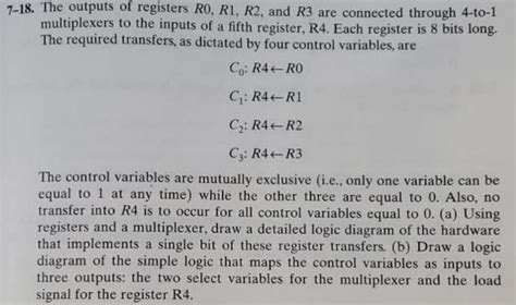 solved 7 18 the outputs of registers ro r1 r2 and r3 are