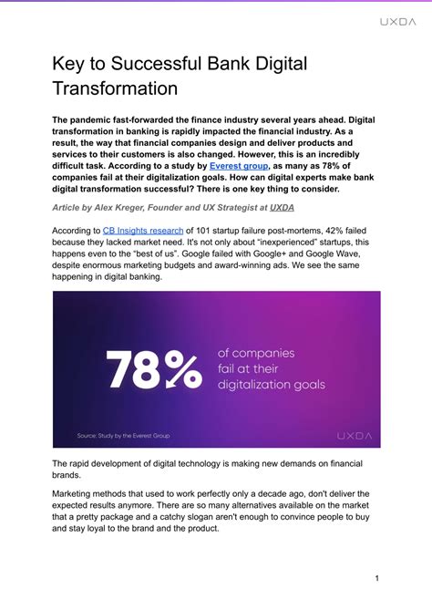 Pdf Key To Successful Bank Digital Transformation