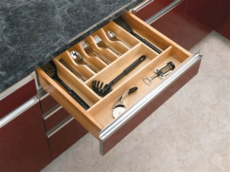 Rev A Shelf 4WCT 3SH Short Wood Cutlery Tray Insert Top Cabinet Hardware
