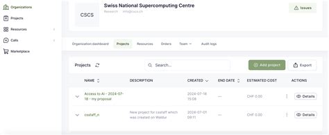Project And Resources Management Tool Cscs Documentation