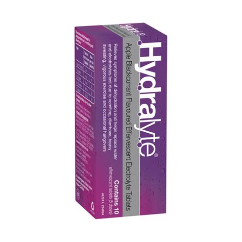 Buy Hydralyte Apple Blackcurrant 10 Effervescent Electrolyte Tablets 1