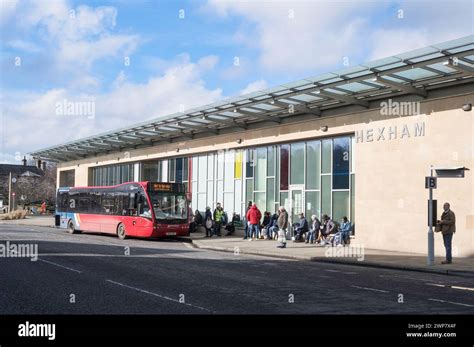 Passengers Waiting At Hexham Bus Station Northumberland England Uk