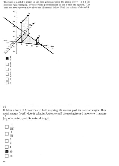 Solved The Base Of A Solid Is Region In The First Quadrant Chegg Com
