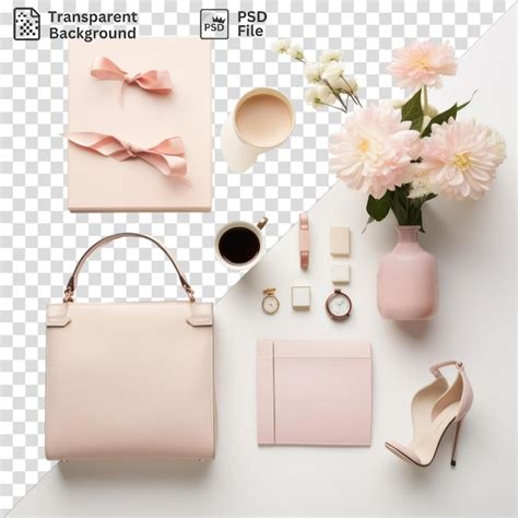 Premium Psd Classy Lady S Essentials Object Isolated On Clear Background