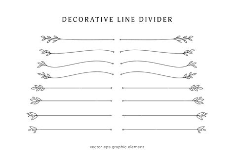 Nature Leaves Line Divider For Text Layout Separator Decoration Vector Element Set набор