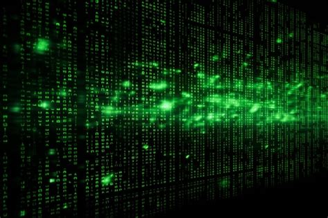 Premium Photo Dynamic Digital Data Stream Abstract Green Computer Background