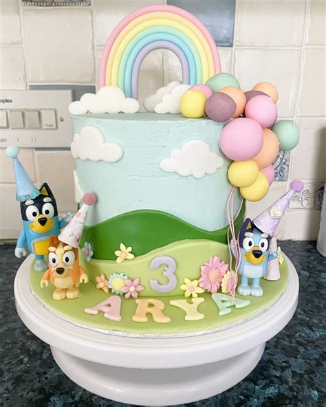 Aryas 3 Birthday Bluey Cake Bingo Cake 3rd Birthday Cakes Birthday
