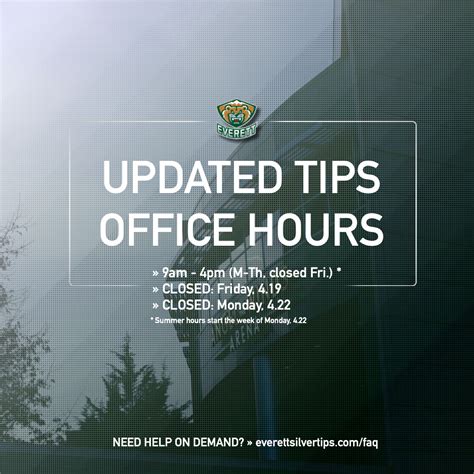 Need Help Take Note Updated Office Hours Everett Silvertips
