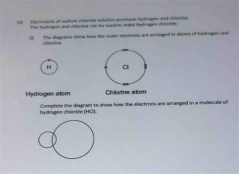 Solved Electrolysis Of Sodium Chloride Solution Produces Hydrogen And Chlorine The Hydrogen