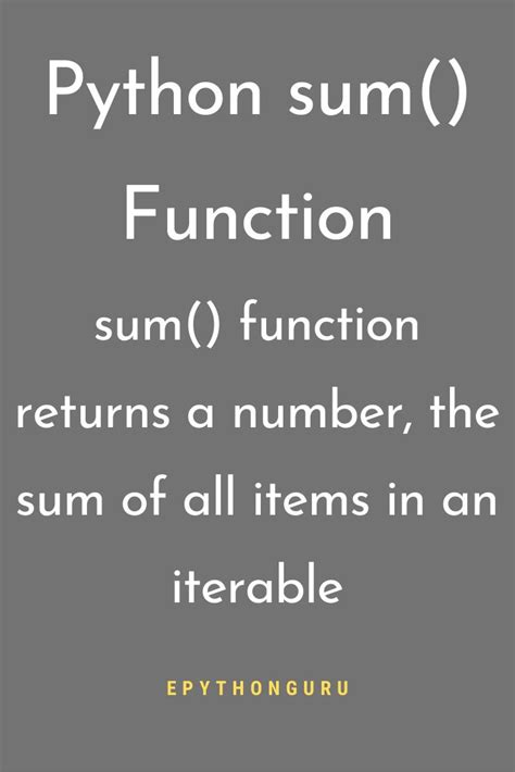 Python Sum Function