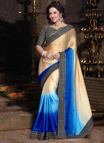 Sareesluxurious Blue Patch Border Work