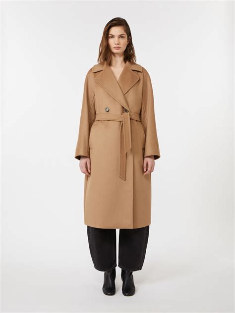 Double Breasted Wool Midi Coat Camel Weekend Max Mara