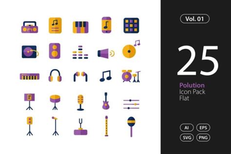 Music Icon Set Vector SVG EPS Graphic By Sixtwenty Studio Creative Fabrica