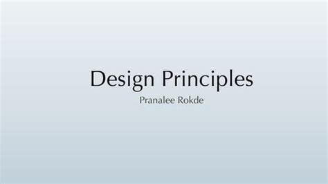 Solid Design Principles Ppt