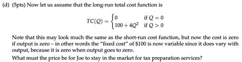 Solved For Reference Short Run Total Cost Function For Chegg Com