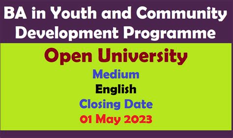 Ba In Youth And Community Development Open University Teacher