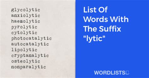 List Of Words With The Suffix Ist
