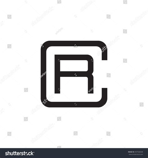 Letter C R Monogram Square Shape Stock Vector Royalty Free 397568338