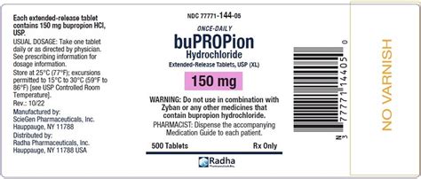 Bupropion Package Insert Prescribing Information