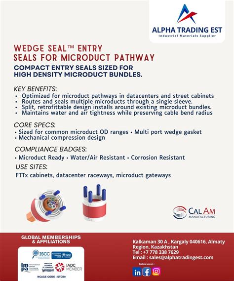 Alpha 🔐 Wedge Seal™ Entry Seals For Microduct Pathway Compact Entry