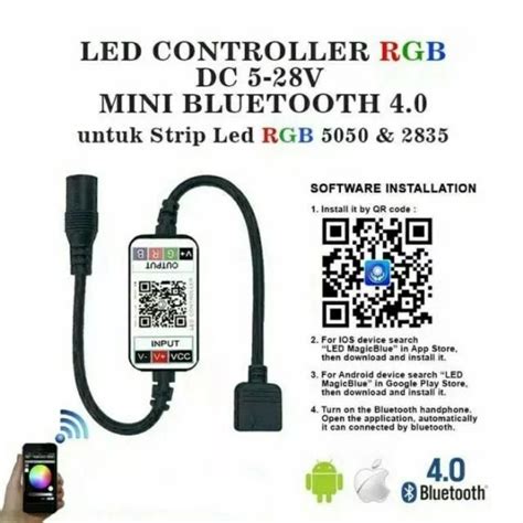 Jual Modul Controller RGB DC 5 28V MINI BLUETOOTH Shopee Indonesia