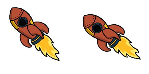 Space Rocket And Orange Planet Cursor Sweezy Custom Cursors