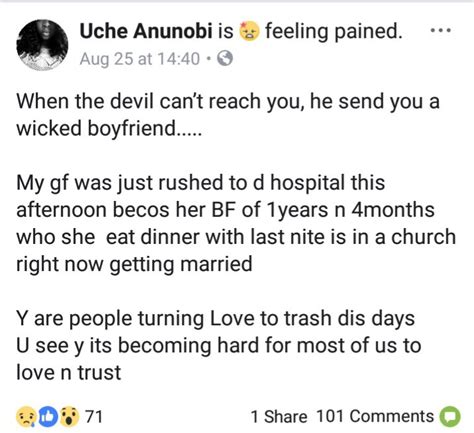 Heartbroken Woman Hospitalized After Her Boyfriend Gets Married A Day After They Had Dinner Together