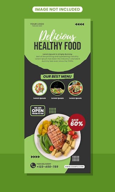 Premium Vector Healthy Food Menu Rool Up Banner Advertisment Promotion Template