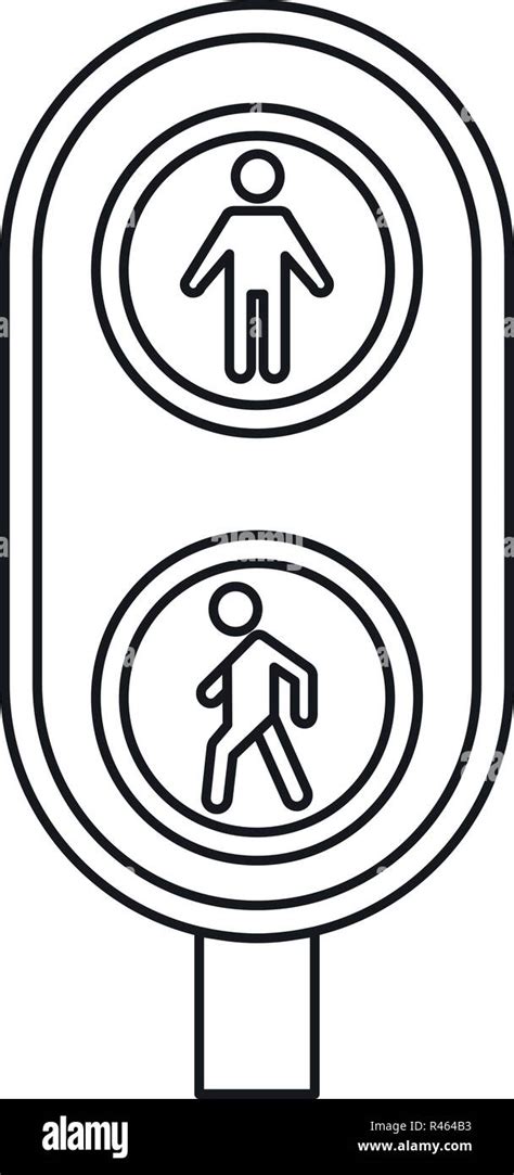 City Pedestrian Traffic Lights Icon Outline City Pedestrian Traffic Lights Vector Icon For Web