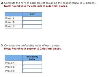 Answered 2 Compute The NPV Of Each Project Assuming The Cost Of Capital Is 10 Percent Note