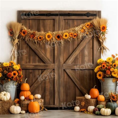 Kate Fall Pumpkin Barn Door Backdrop For Photography Katebackdrop Au