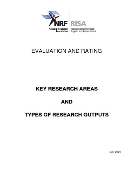 Key Research Areas And Types Of Research Outputs Rating Call 2021 Sept 2020 Download Free Pdf