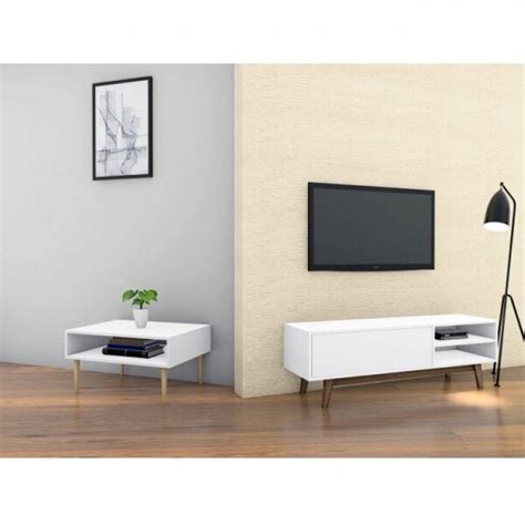 Conjunto Para Sala De Estar Rack Para Tv Até 48 Polegadas E Mesa De