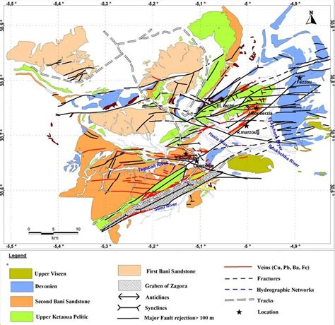 Global Lithostructural Map Of Oumjrane Boukerzia Extracted By Remote Download Scientific