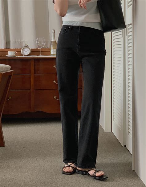 프롬헤드투토 러브프롬 제너드 세미 와이드 데님 팬츠 가을버전블랙