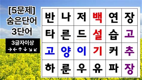 재미있는 똑똑 퀴즈 숨은단어찾기 Youtube