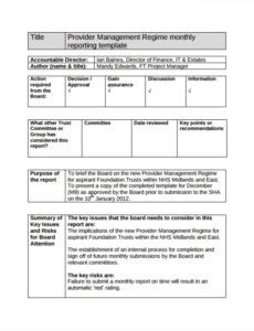 Management Report Template