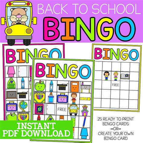 20 Back To School Bingo Cards For Classrooms First Day Of School