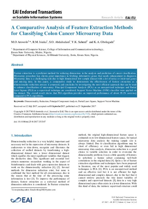 Pdf A Comparative Analysis Of Feature Extraction Methods For