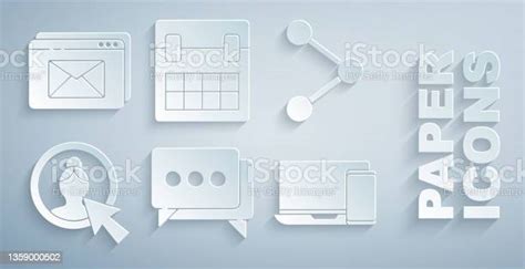 음성 버블 채팅 공유 계정 화면 만들기 모니터 및 전화 캘린더 및 웹 사이트 봉투 아이콘 설정 벡터 공유 개념에 대한 스톡 벡터