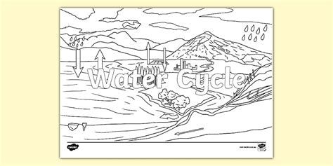 Stem Iu Yr 4 Water Cycle Title Colouring Page Teacher Made