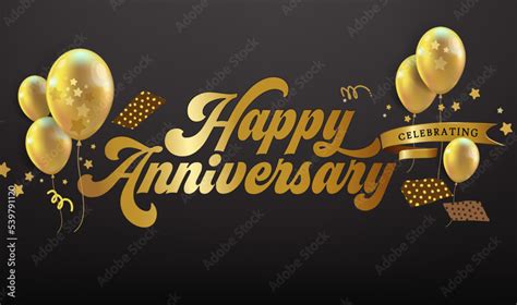 Happy Anniversary Banner Design Anniversary Celebration Vector Stock