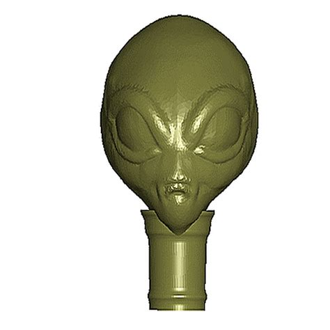 Free Stl File Area 51 Alien Topper 7 Canewalking Hiking Sticks・3d