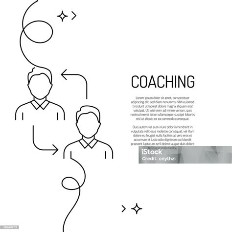 코칭 아이콘의 연속 선화입니다 손으로 그린 상징 벡터 일러스트 레이 션 라인아트에 대한 스톡 벡터 아트 및 기타 이미지 라인