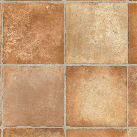 Terracotta Rustic Square Tile Style Primo Vinyl Flooring More For