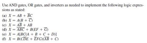 Solved Use And Gates Or Gates And Inverters As Needed To