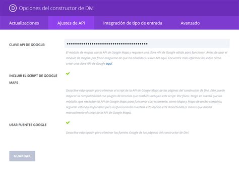 Documentación De Divi Builder Opciones Del Plugin