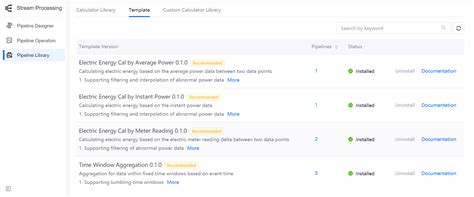 installing an operator library or template — enos stream processing