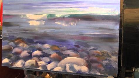 Научиться рисовать море воду камни курсы живописи для начинающих Сахаров Игорь Youtube