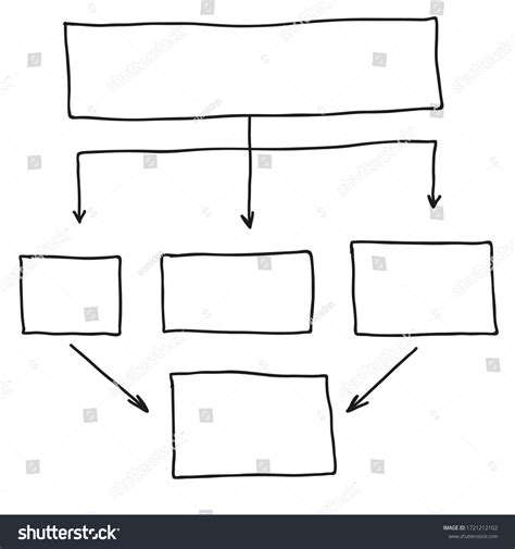 Vektor Stok Hand Drawn Process Diagram Hierarchy Chart Tanpa Royalti